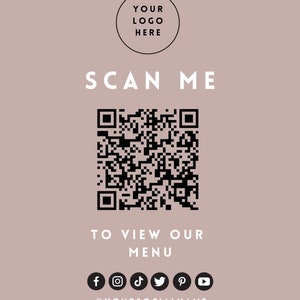 Scan to View Our Menu Sign, Menu QR Code Sign, Modern Menu QR Code ...