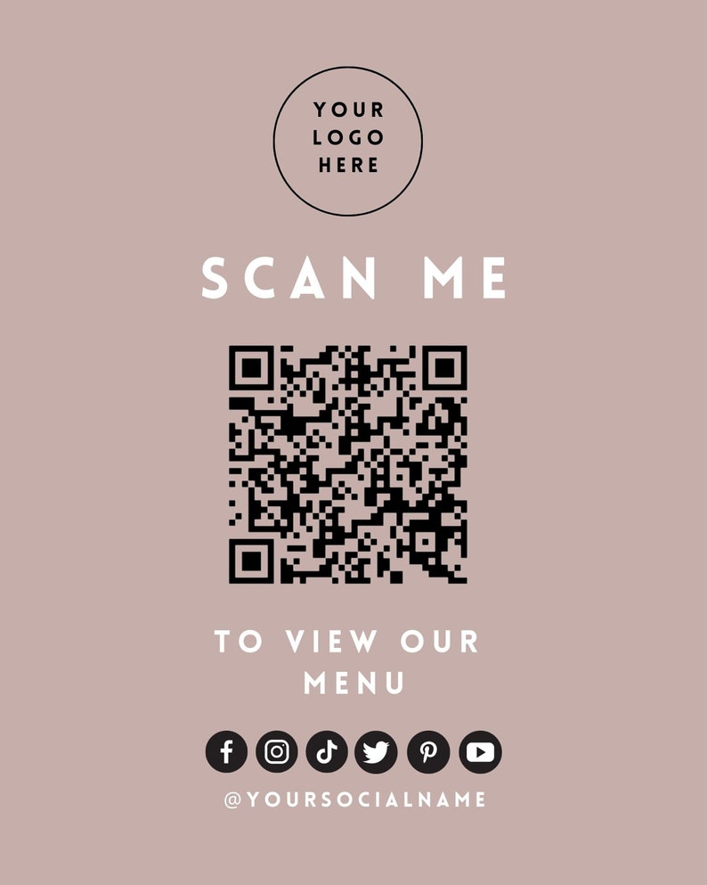 Scan to View Our Menu Sign, Menu QR Code Sign, Modern Menu QR Code ...