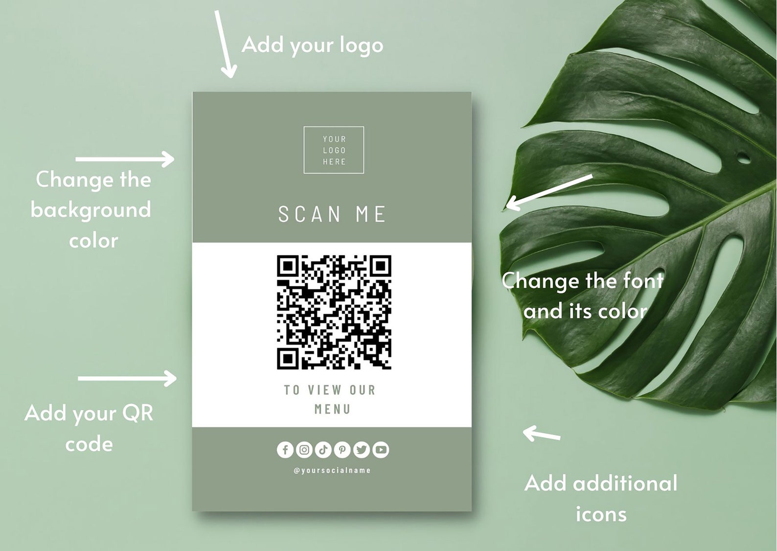 Scan to View Our Menu Sign, Menu QR Code Sign, Modern Menu QR Code ...
