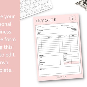 Invoice Template for Small Business, Editable Custom Order Form ...