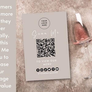 Scan to View Our Menu Sign, Menu QR Code Sign, Modern Menu QR Code, Scan to Order, Elegant ...