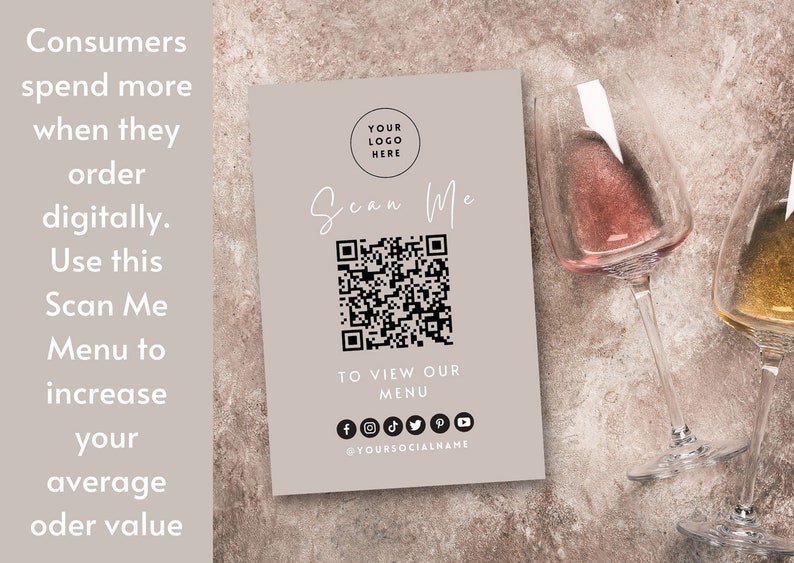 Scan to View Our Menu Sign, Menu QR Code Sign, Modern Menu QR Code ...