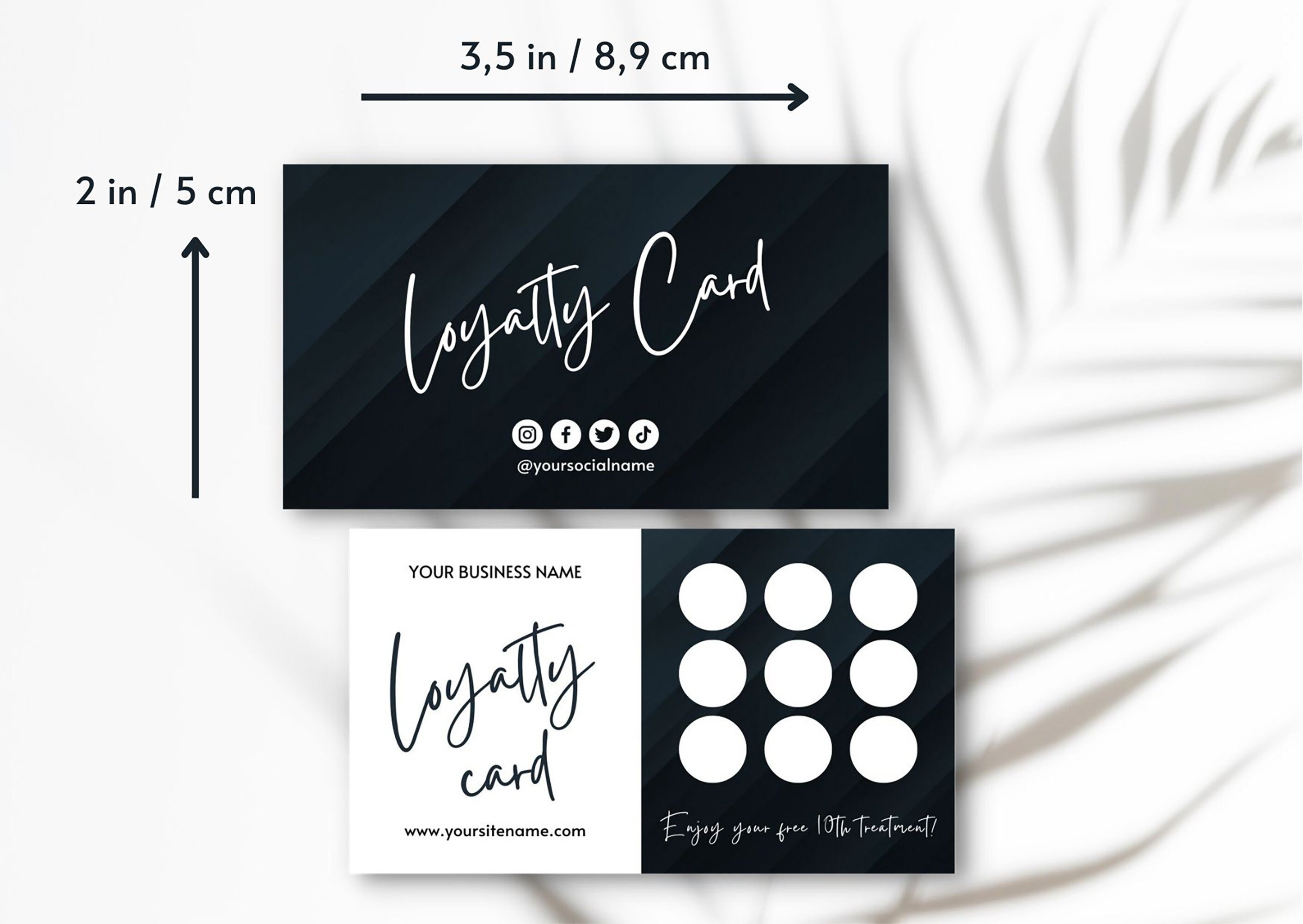 Elegant DIY Loyalty Card Template, Customer Loyalty Cards, Editable ...