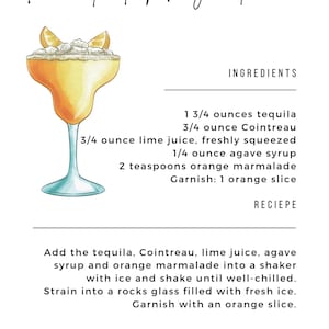 Cocktail Recipe Card Template Canva, Drink Recipe Cards Printable ...