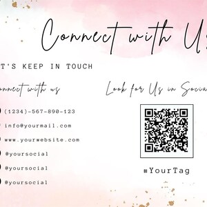 Editable Connect With Us Template, Social Media Sign, Follow Us on ...