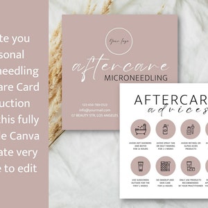 Microneedling Aftercare Card Template: Editable DIY Canva Design - Etsy