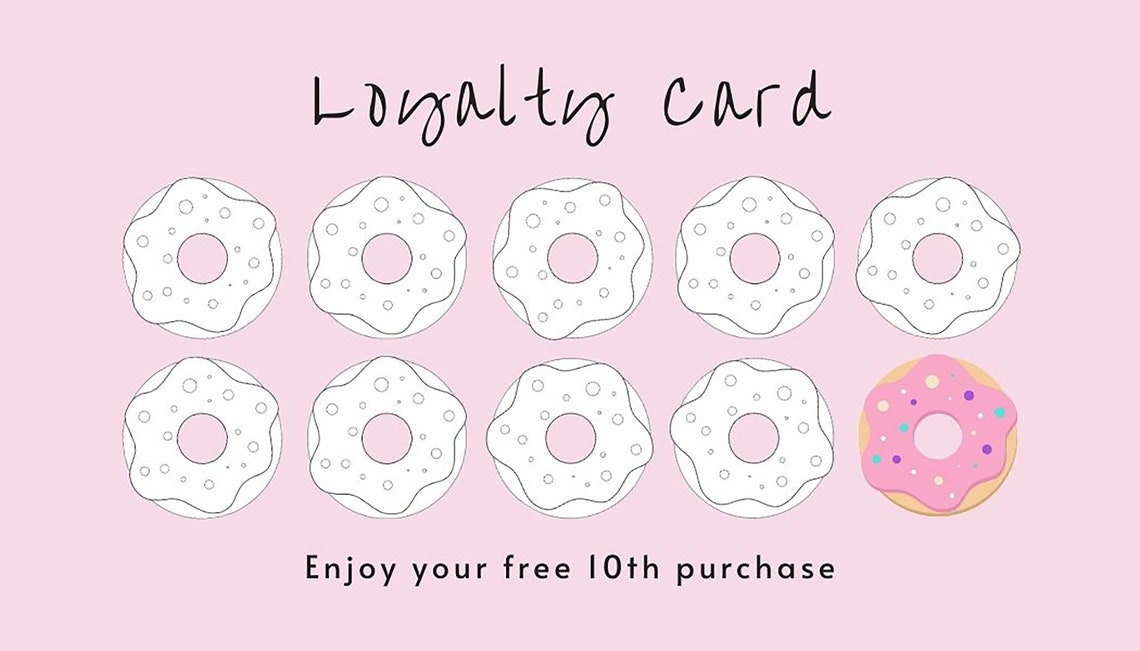 Loyalty Card Template, Bakery Business Customer Loyalty Cards, DIY ...
