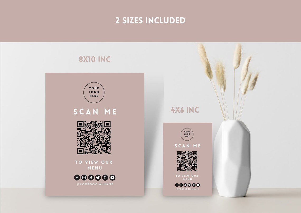 Scan to View Our Menu Sign, Menu QR Code Sign, Modern Menu QR Code ...