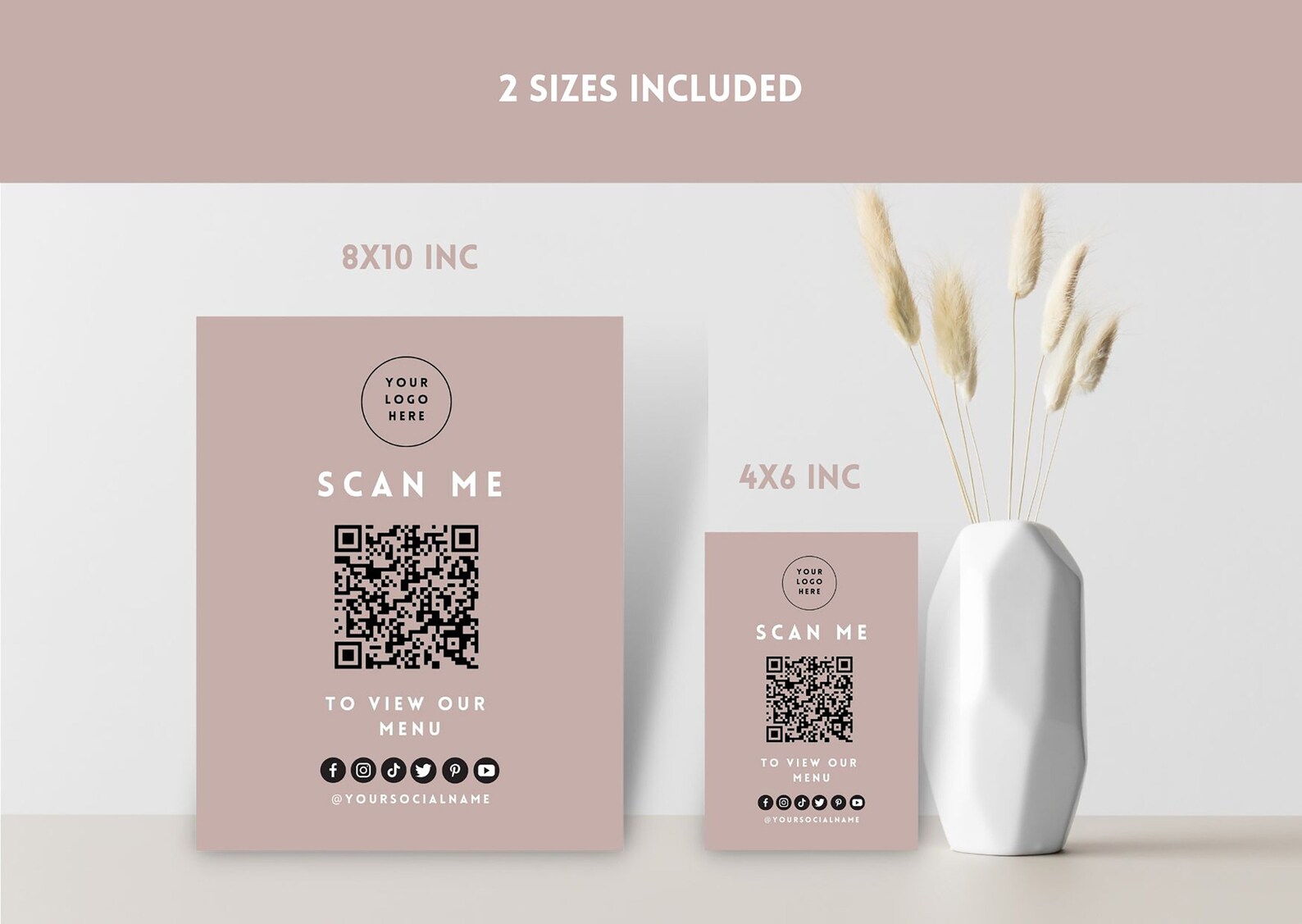 Scan to View Our Menu Sign, Menu QR Code Sign, Modern Menu QR Code ...