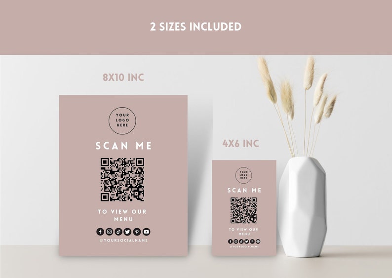 Scan to View Our Menu Sign, Menu QR Code Sign, Modern Menu QR Code ...