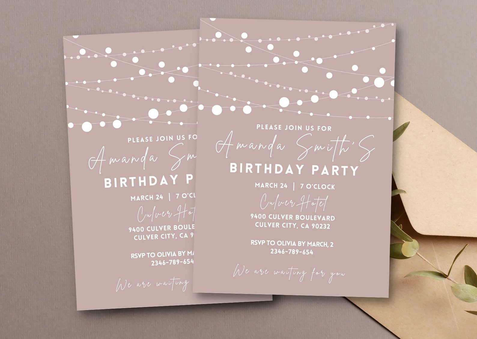 Boho Birthday Party Invitation Card, DIY Celebration Invite Canva ...