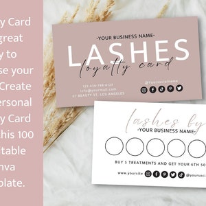 Lashes Loyalty Card Template, Printable Lash Tech Loyalty Card, Beauty ...