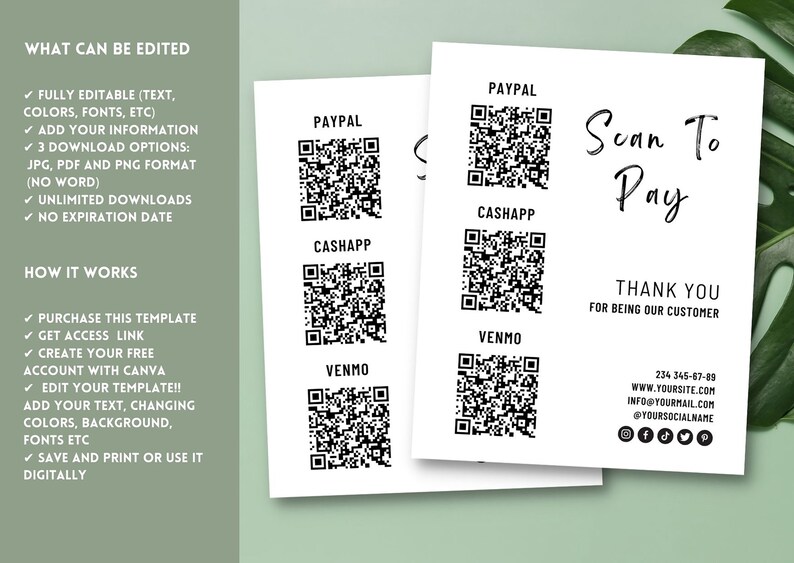 Scan to Pay QR Code Scan to Pay Canva Template, Scan to Pay Sign ...