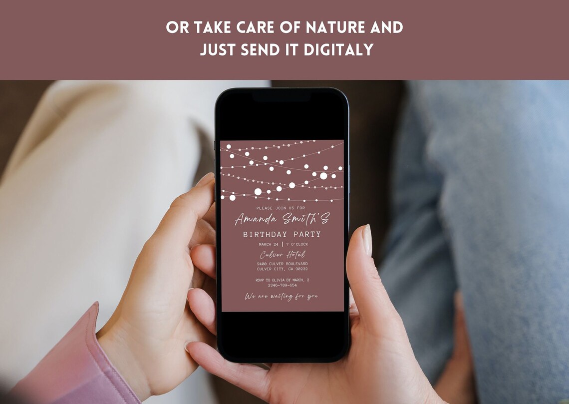 DIY Birthday Party Invitation Card, Celebration Invite Canva Template ...