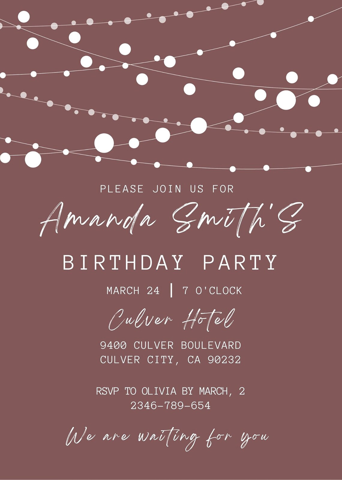 DIY Birthday Party Invitation Card, Celebration Invite Canva Template ...