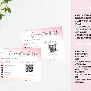 Editable Connect With Us Template: Social Media Sign (canva Template ...