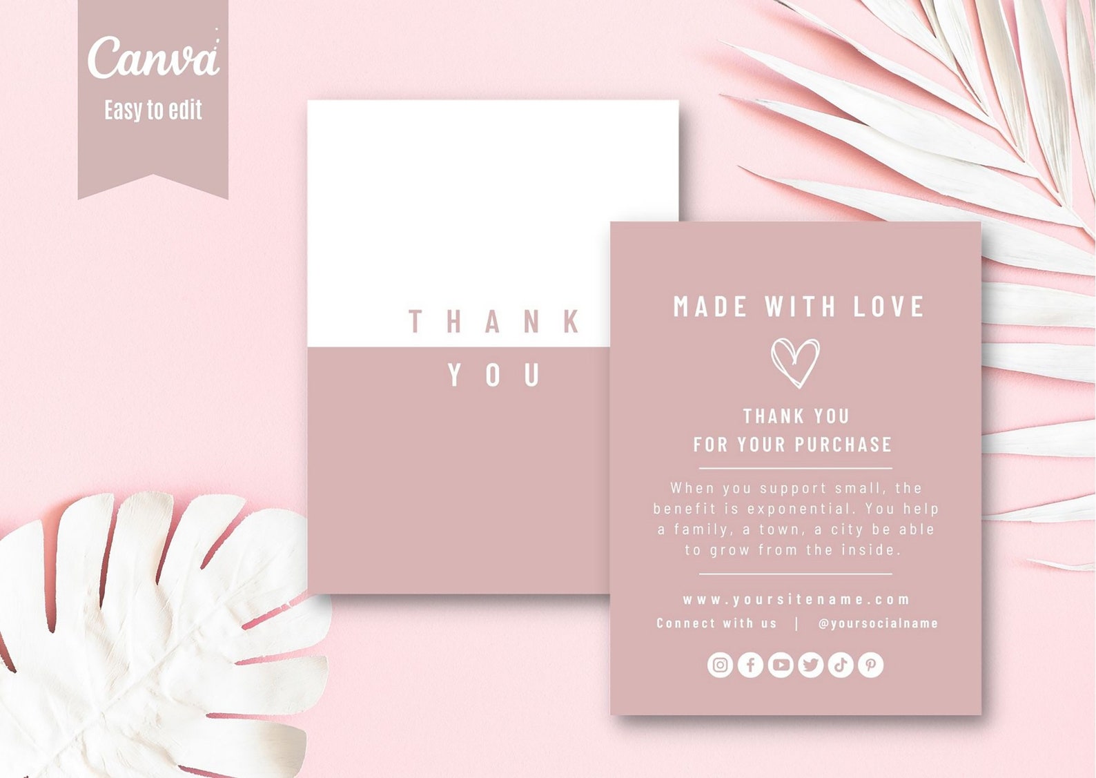 Thank You for Your Order Card, Small Business Printable Template ...