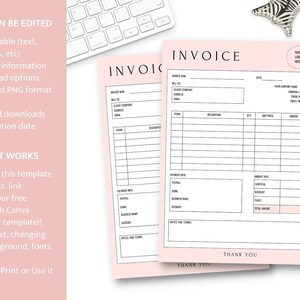 Invoice Template for Small Business, Editable Custom Order Form ...