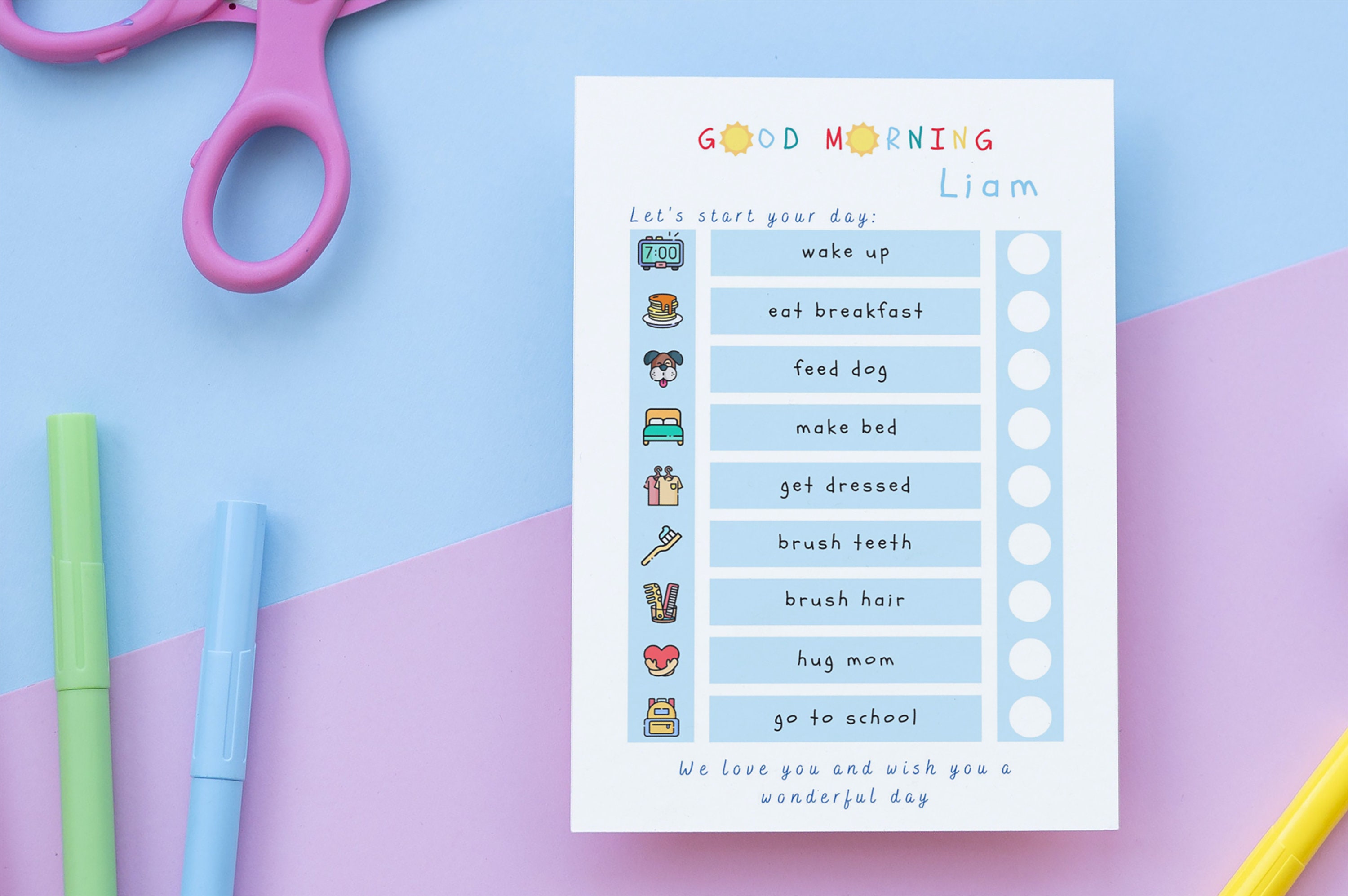 Morning Routine for Kids, Ready for School Routine Chart, Printable ...