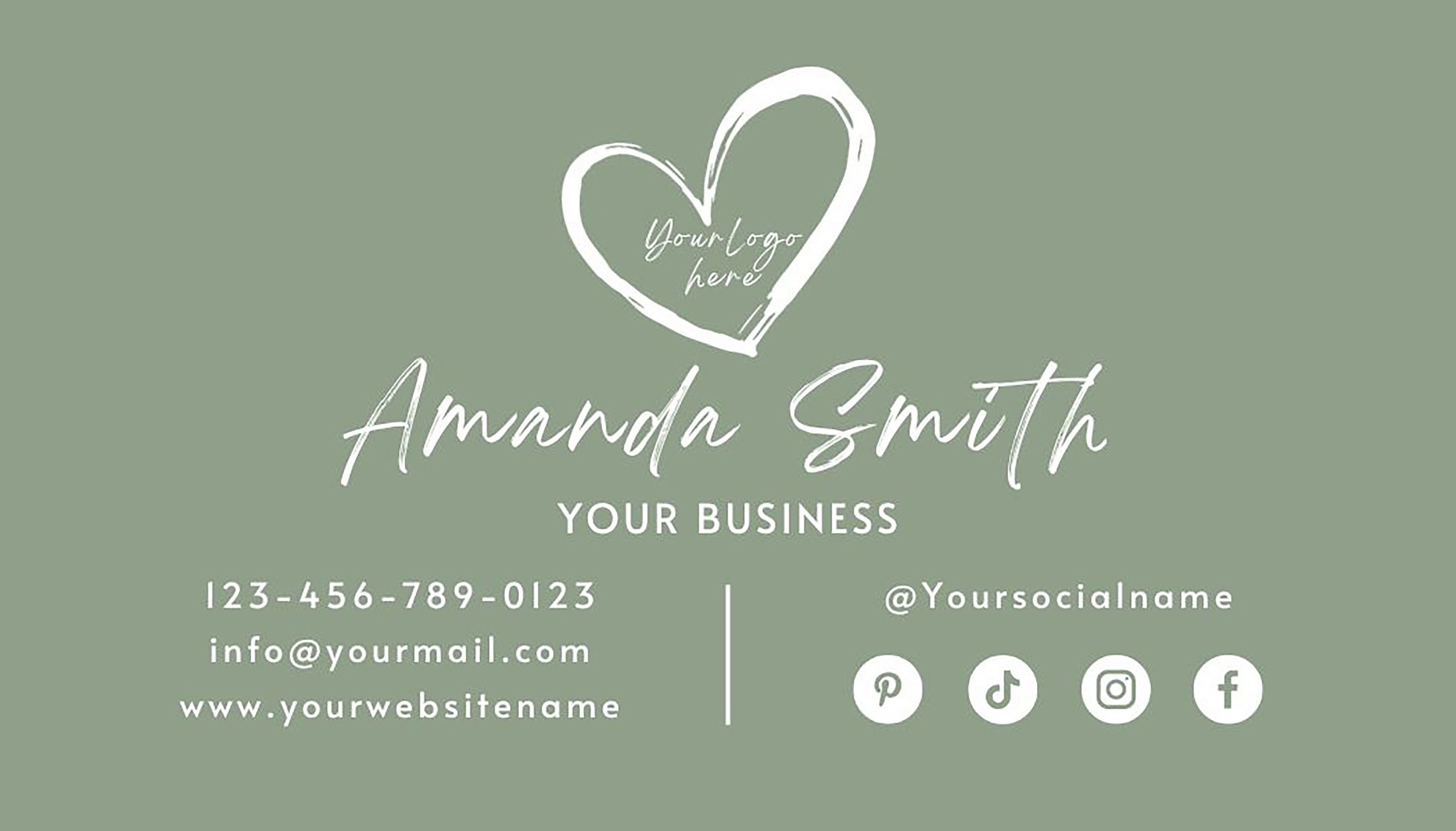 Green Loyalty Card Template, Customer Loyalty Cards, DIY Editable ...