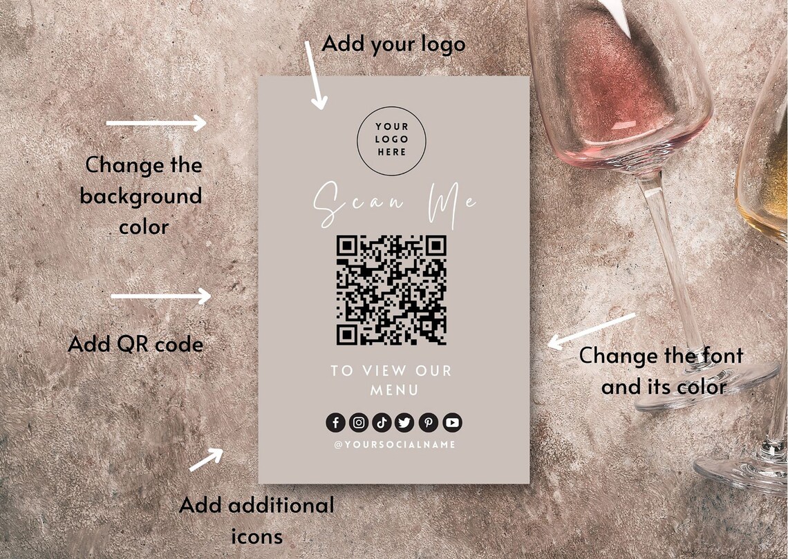 Scan to View Our Menu Sign, Menu QR Code Sign, Modern Menu QR Code ...