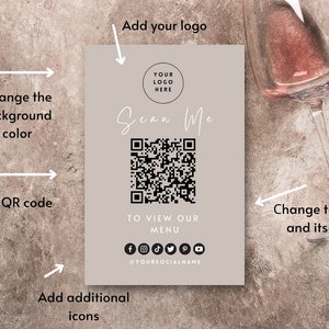 Scan to View Our Menu Sign, Menu QR Code Sign, Modern Menu QR Code ...