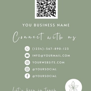 Connect With Us Sign Banner in Sage Color, Social Media Sign, Small ...