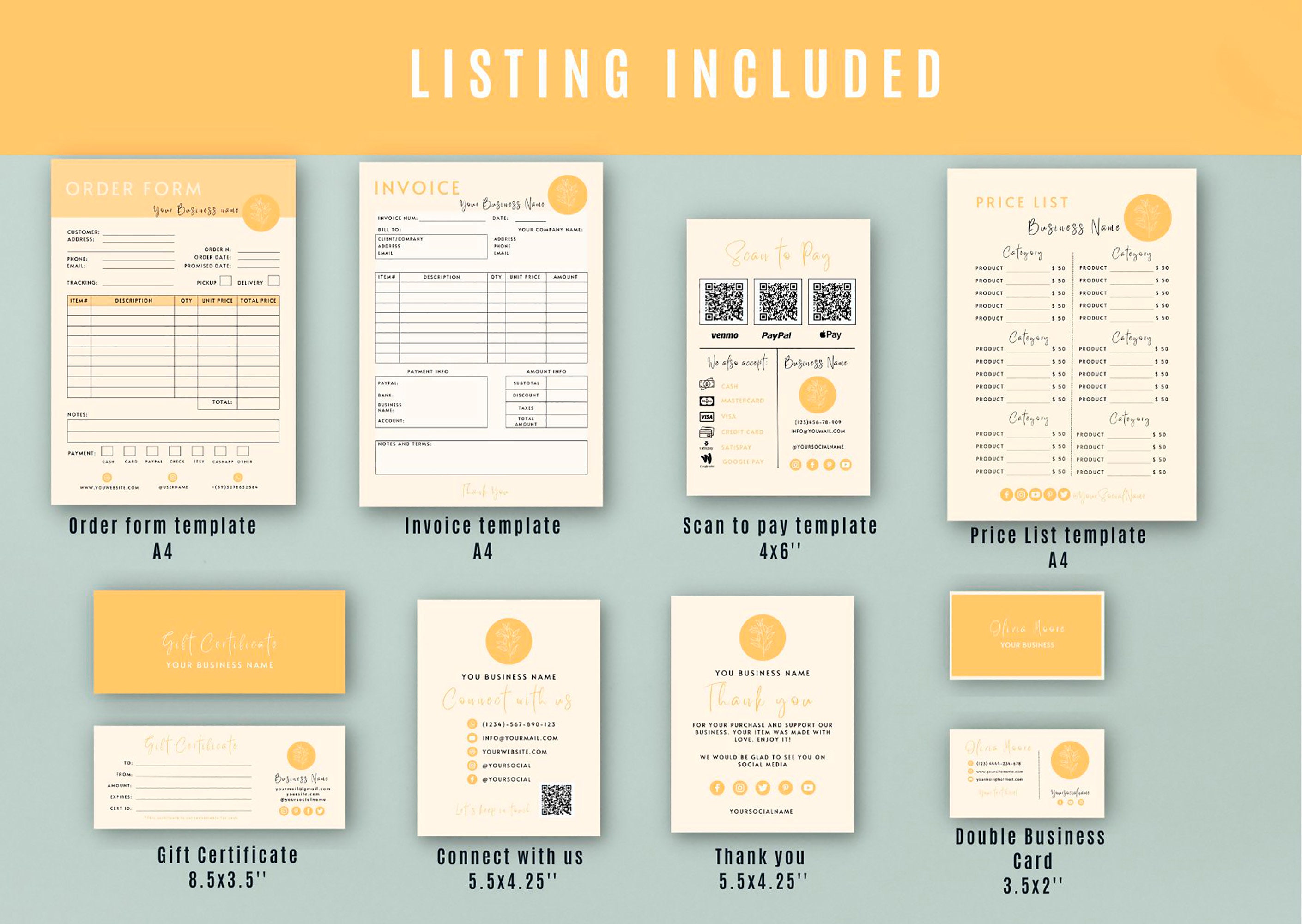 Business Bundle, Small Business Bundle Documents, Minimalist Style ...