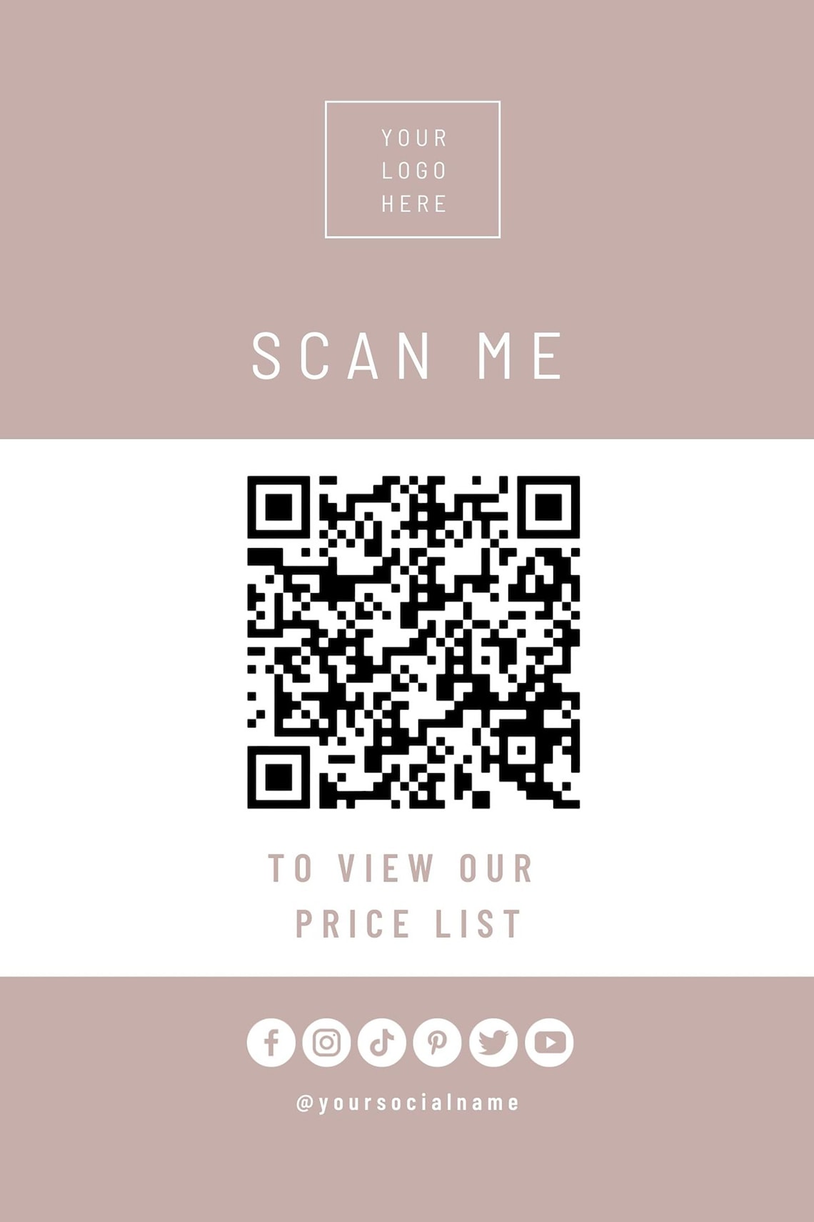 Scan to View Our Price List, Menu QR Code Sign, Modern QR Code Sign ...
