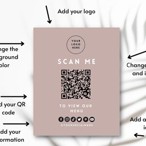 Scan to View Our Menu Sign, Menu QR Code Sign, Modern Menu QR Code ...