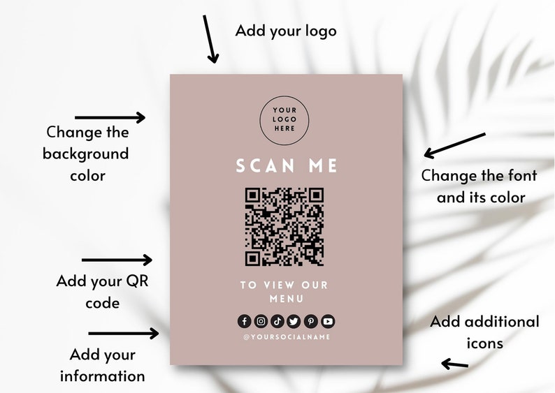 Scan to View Our Menu Sign, Menu QR Code Sign, Modern Menu QR Code ...