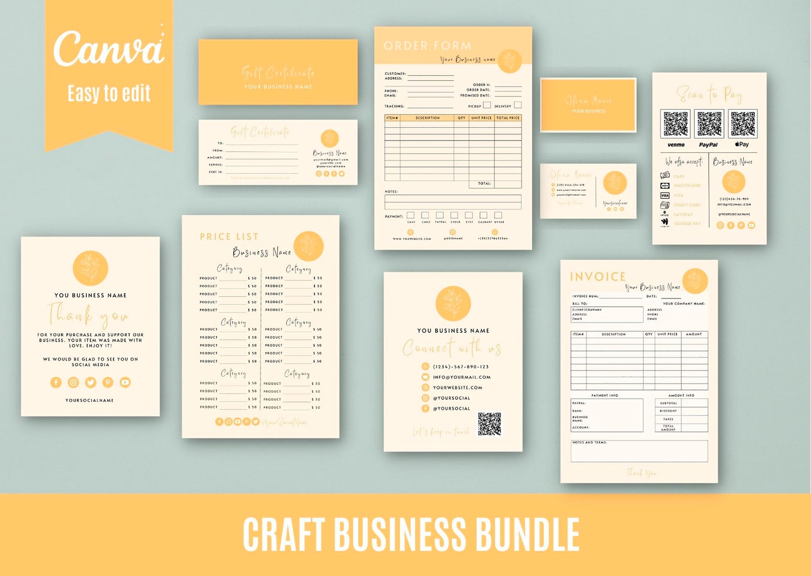 Business Bundle, Small Business Bundle Documents, Minimalist Style ...