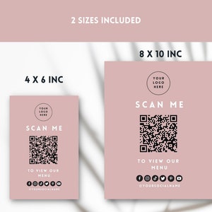 Scan to View Our Menu Sign, Menu QR Code Sign, Modern Menu QR Code ...