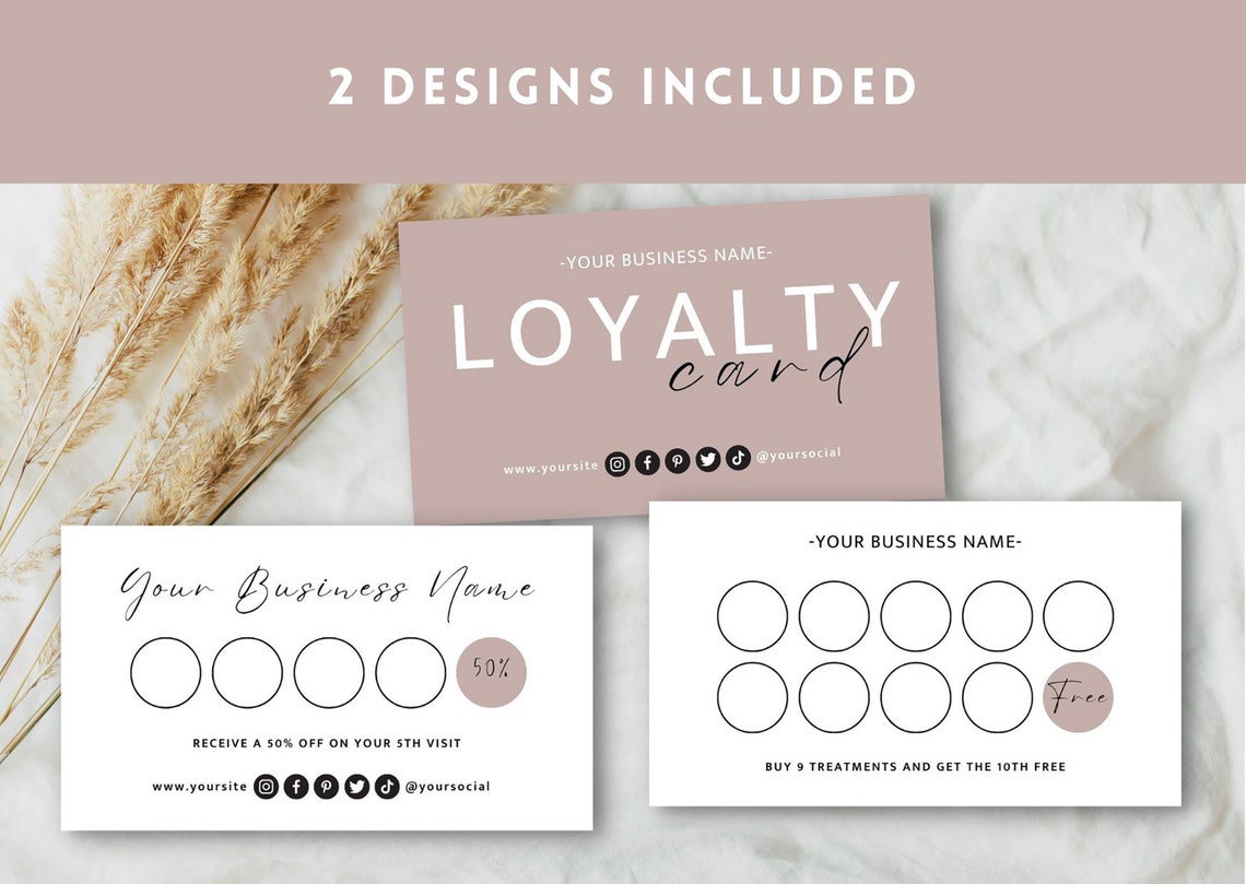 Boho Loyalty Card Template, Customer Loyalty Cards, DIY Editable ...