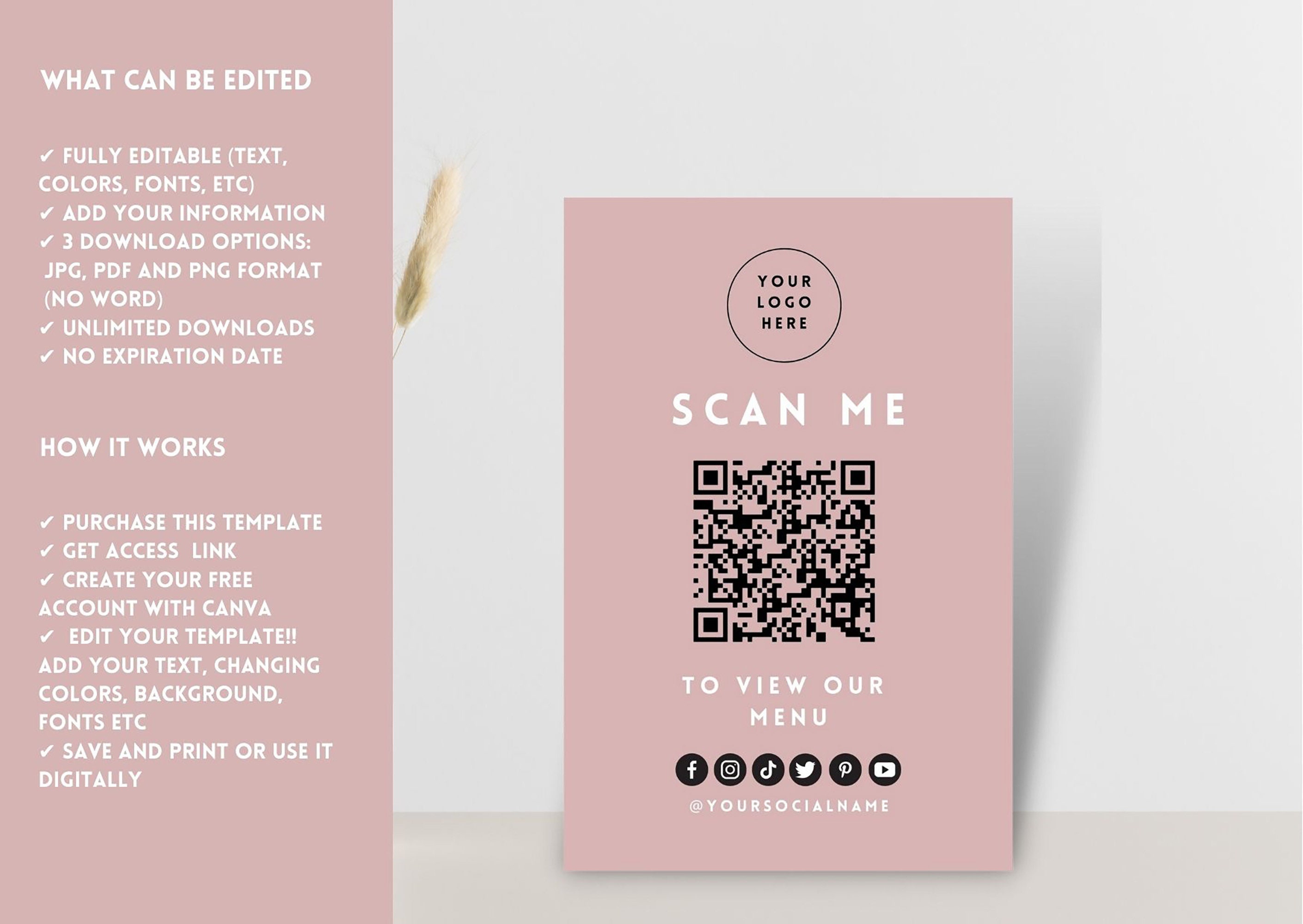 Scan to View Our Menu Sign, Menu QR Code Sign, Modern Menu QR Code ...