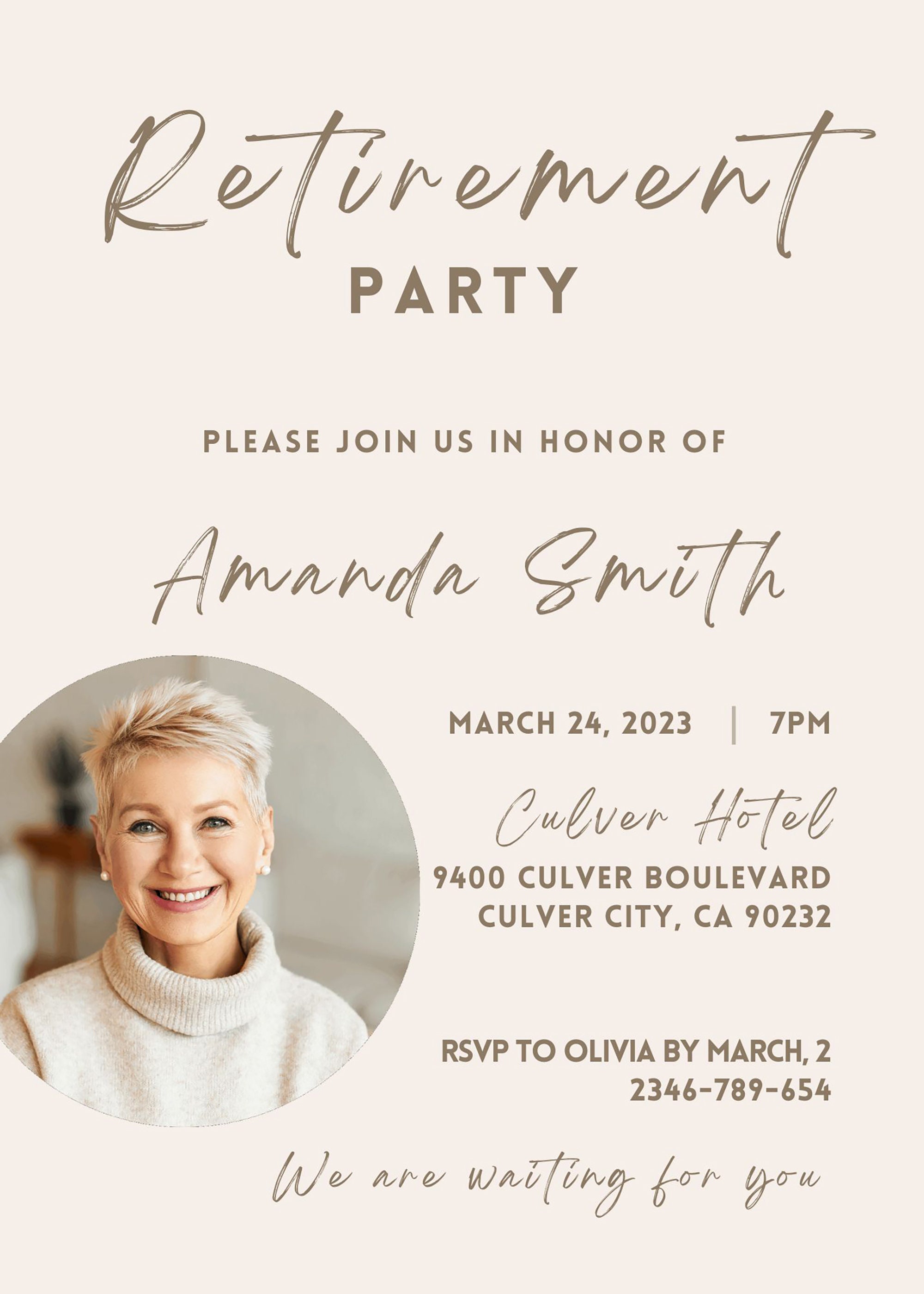 Boho Retirement Party Invitation Card With Photo, Retirement ...