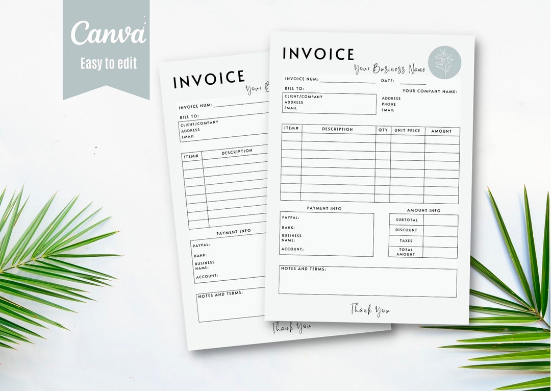 Craft Business Invoice Form, Grey Custom Order Form Template, Printable ...