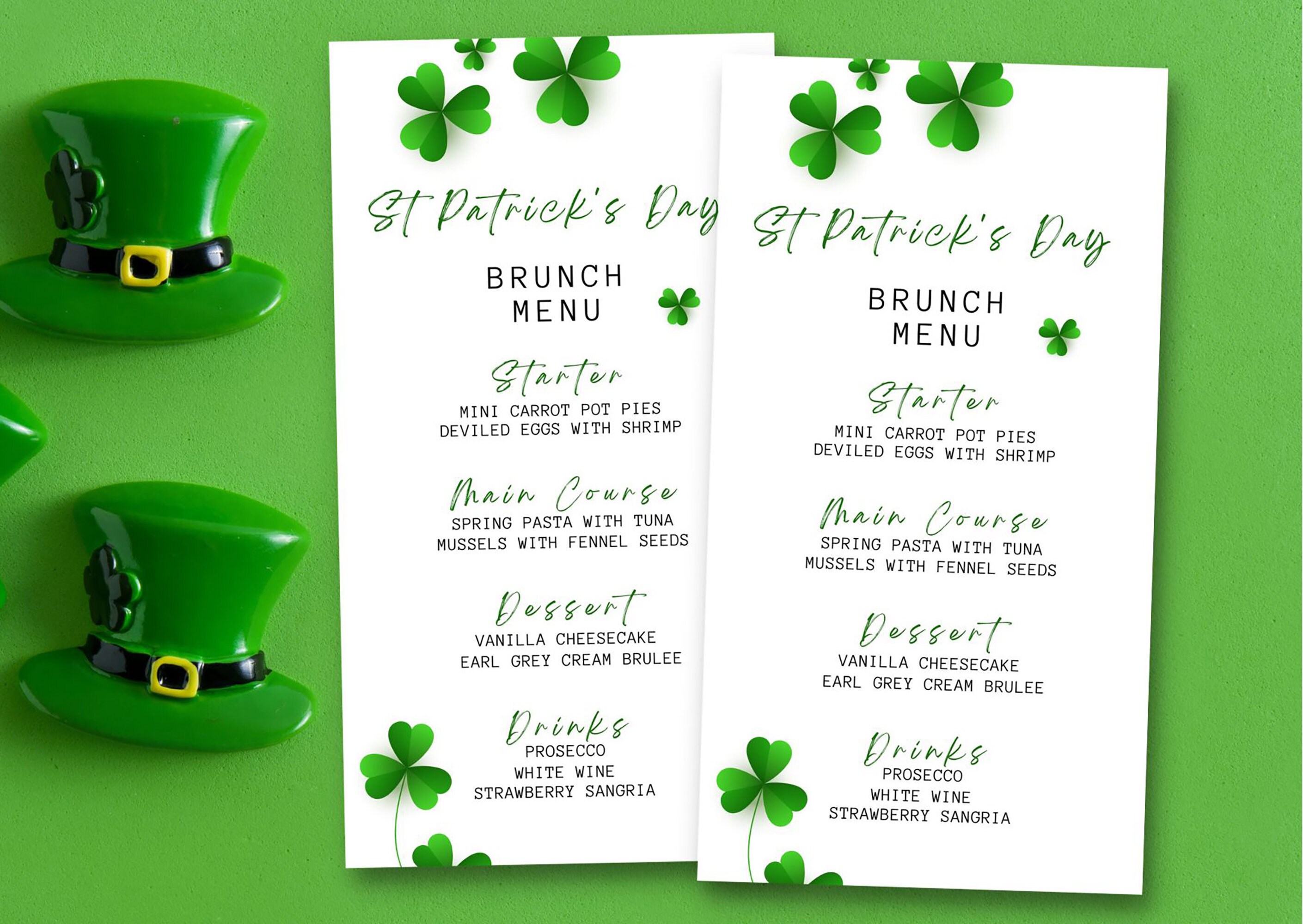 DIY St Patrick's Day Menu Template, Editable St Patrick's Dinner Menu ...