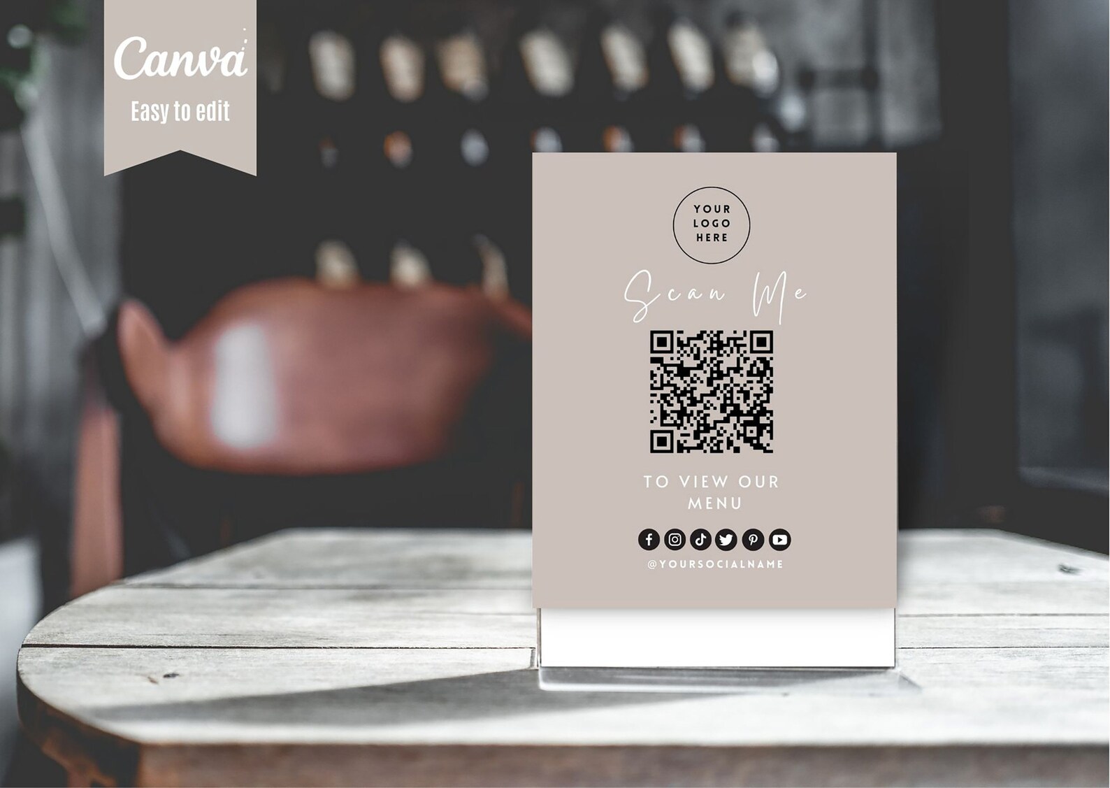 Scan to View Our Menu Sign, Menu QR Code Sign, Modern Menu QR Code ...