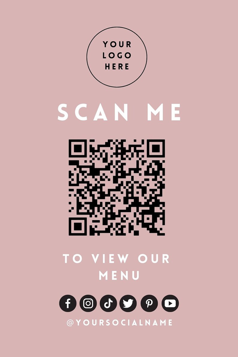 Scan to View Our Menu Sign, Menu QR Code Sign, Modern Menu QR Code ...