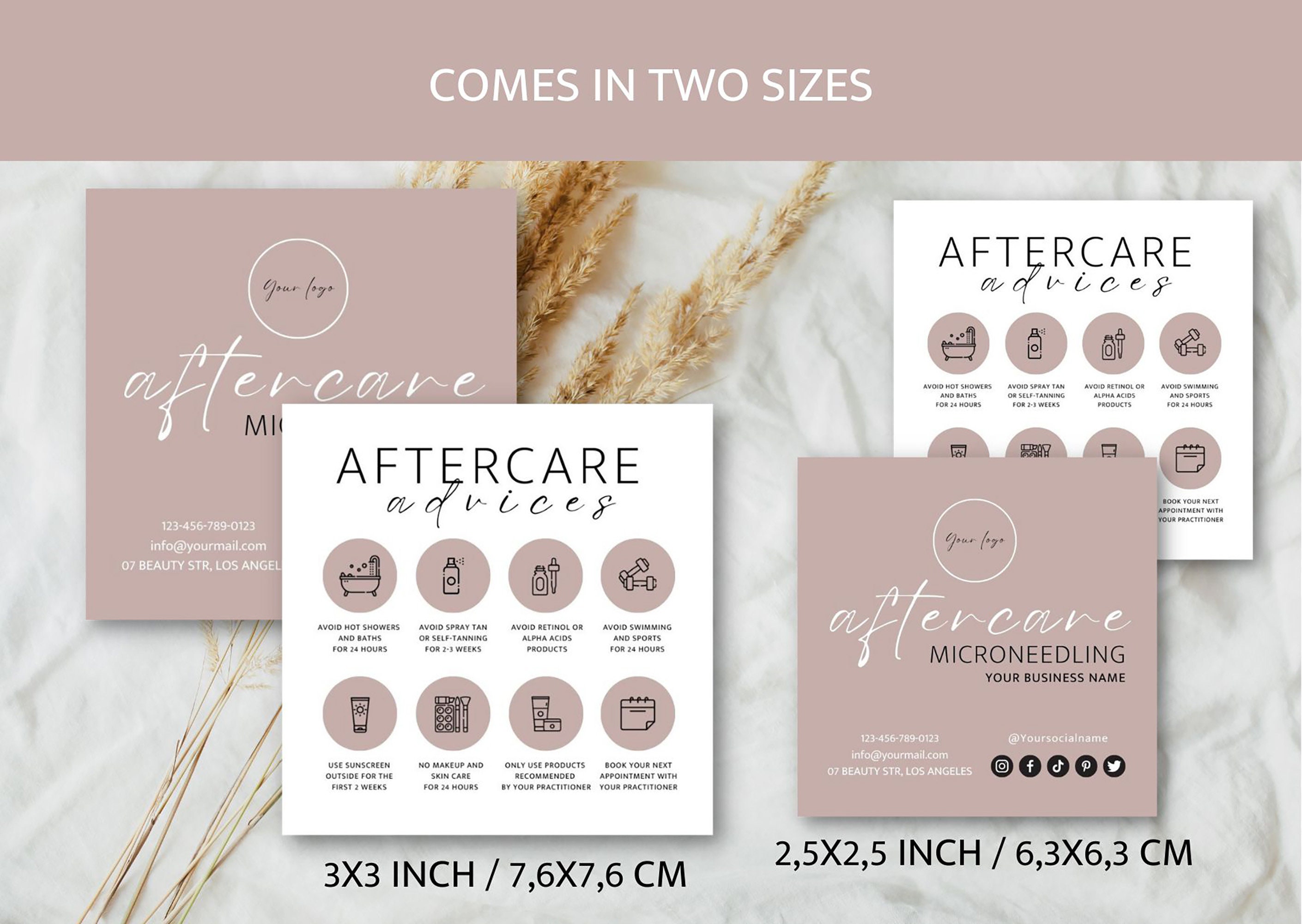 Microneedling Aftercare Card Template: Editable DIY Canva Design - Etsy
