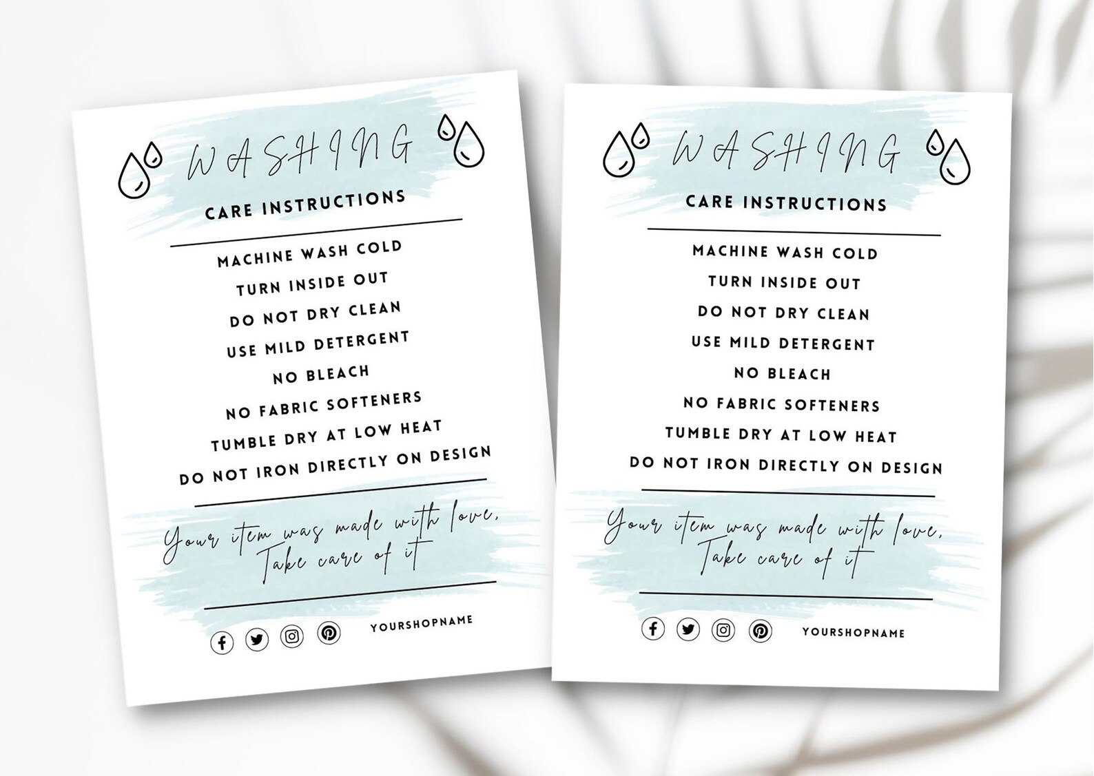 Editable Washing Instructions Canva Template Minimal - Etsy