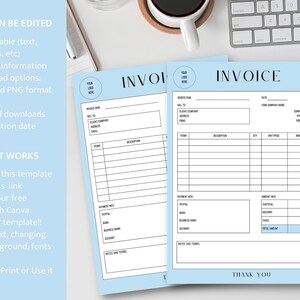 Invoice Template for Small Business, Printable Invoice, Custom Order ...