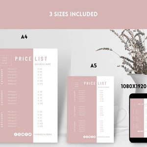 Lashes Price List Template Editable in Canva, Small Business Price List ...