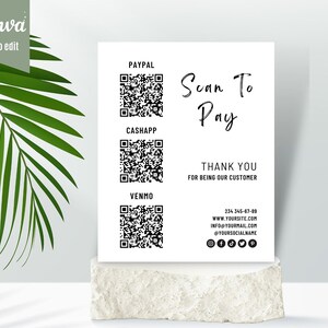 Scan to Pay QR Code Scan to Pay Canva Template, Scan to Pay Sign ...