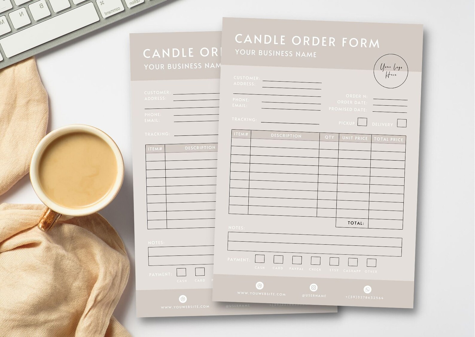 Candle Shop Order Form Template Editable on Canva Small - Etsy