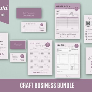 Craft Show Small Business Bundle Canva Template, Order Form, Price List ...