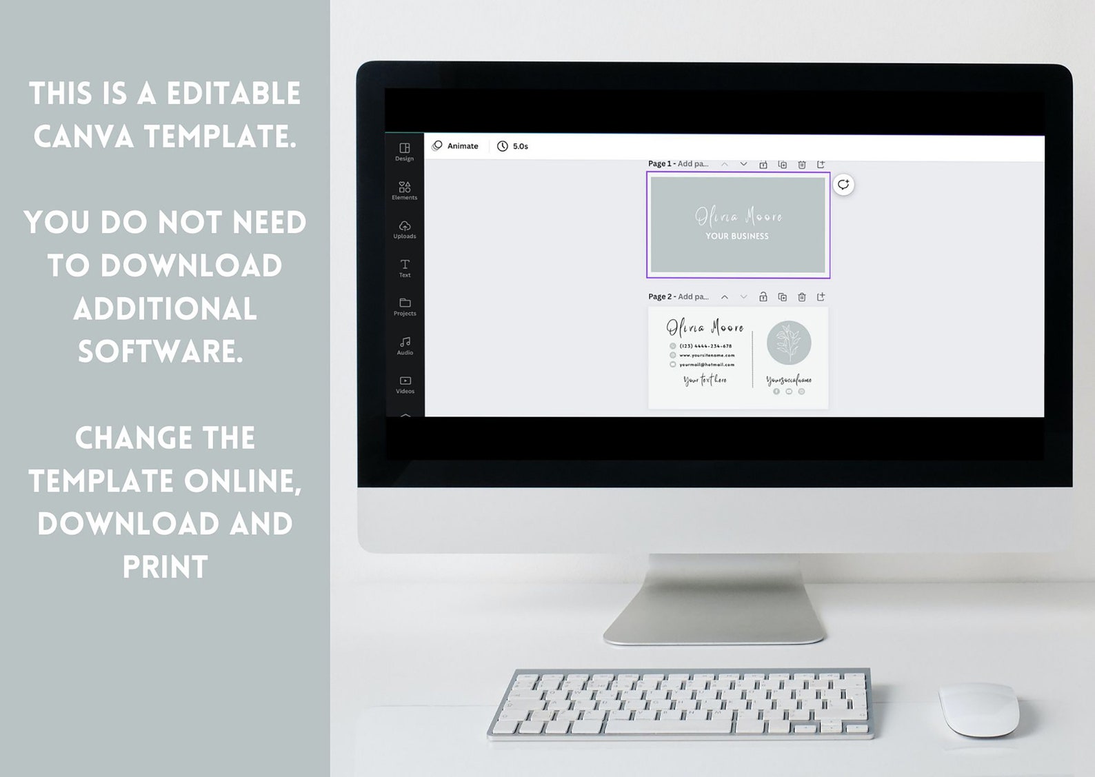 Universal Business Card Template Editable in Canva, Make up Artist ...