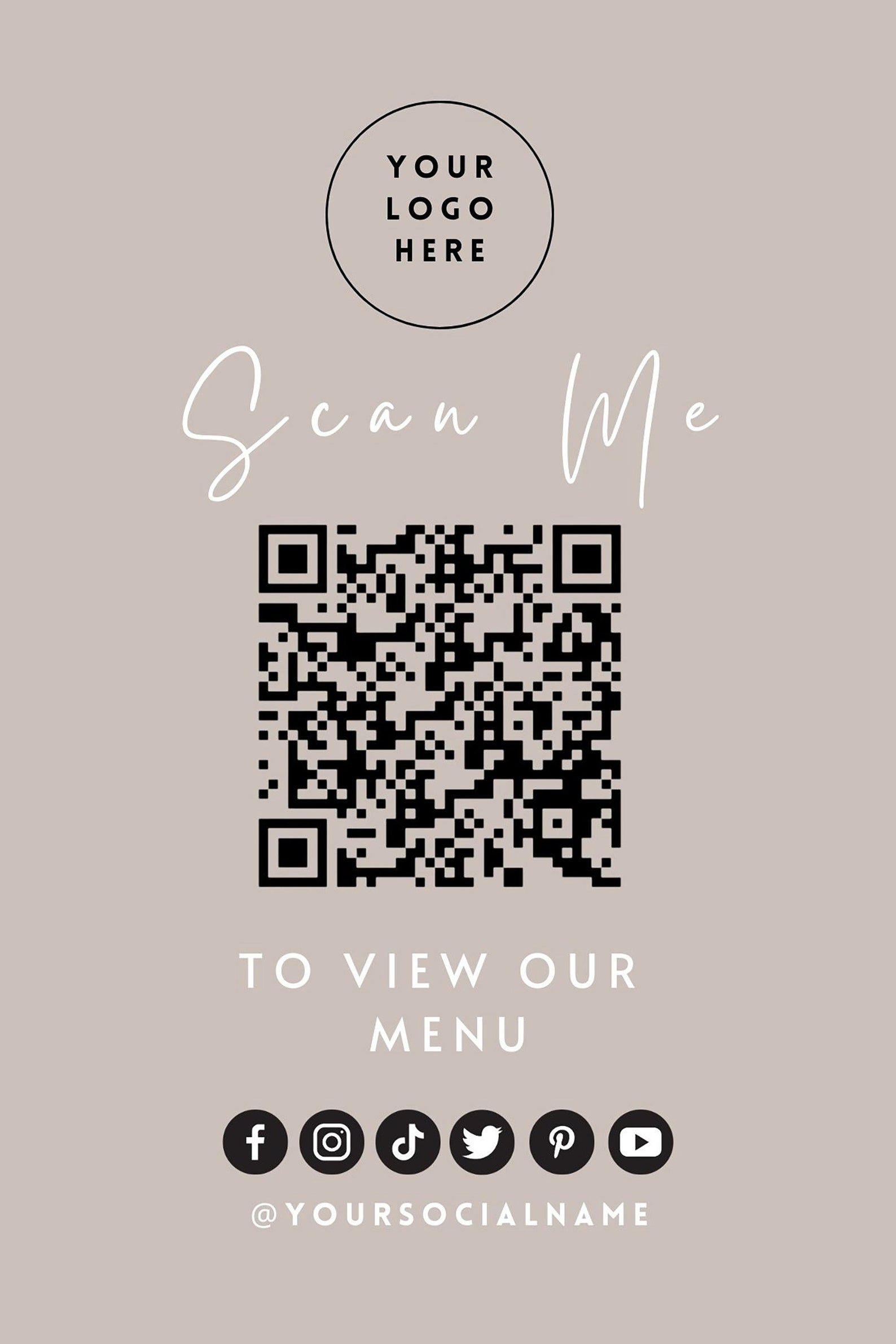 Scan to View Our Menu Sign, Menu QR Code Sign, Modern Menu QR Code, Scan to Order, Elegant ...