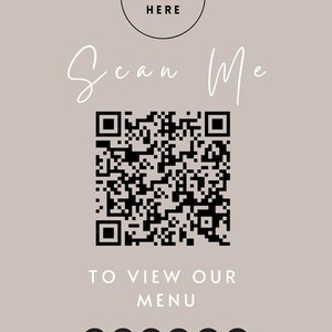 Scan to View Our Menu Sign, Menu QR Code Sign, Modern Menu QR Code, Scan to Order, Elegant ...